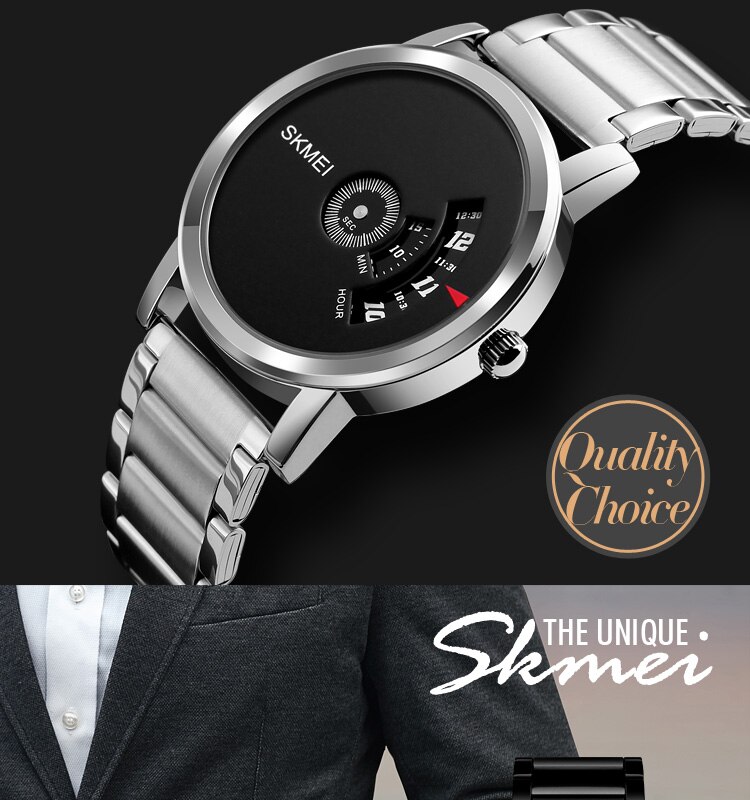 Minimalistic Skmei 1260 Men’s Quartz Wristwatch-Black