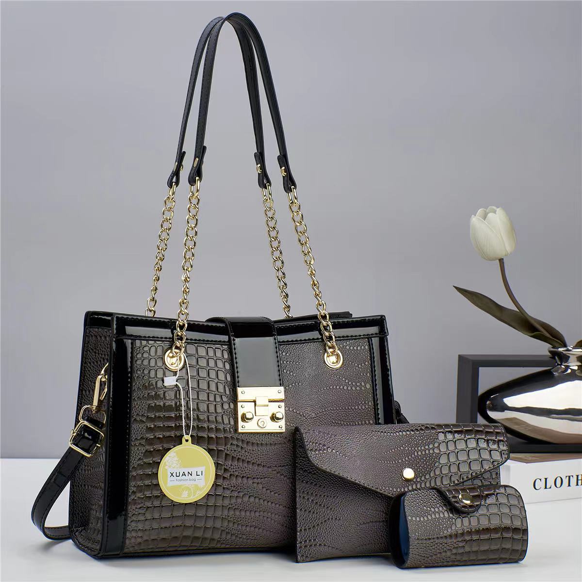 JIALI3 3PC Premium Crocodile Pattern Luxury New Arrival Handbag - Shopick